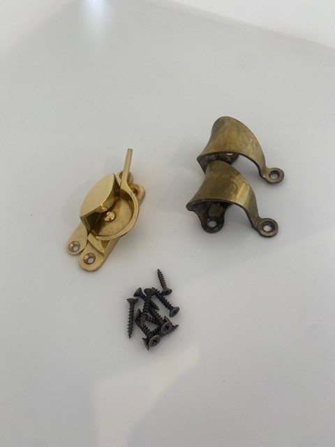 Solid Brass Victorian Vintage Window Sash Fittings Fastener and Pulls ...